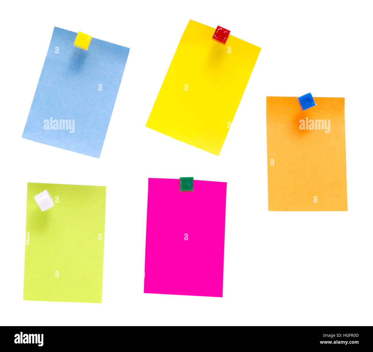 an empty color notes isolated on a white background Stock Photo - Alamy