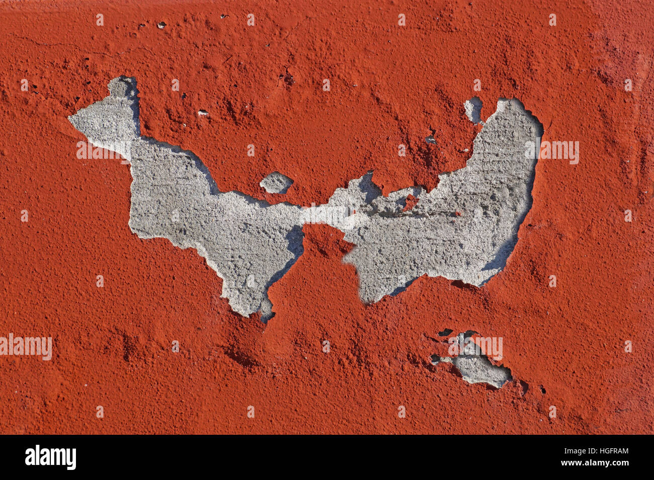red paint on the white wall .cement texture Stock Photo - Alamy