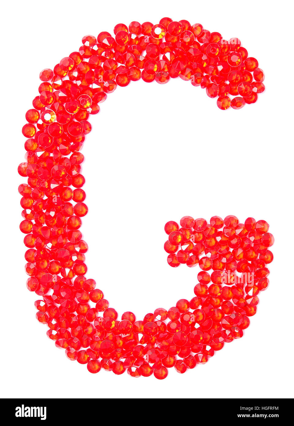 letter from beautiful red diamonds on a white with shadow Stock Photo ...