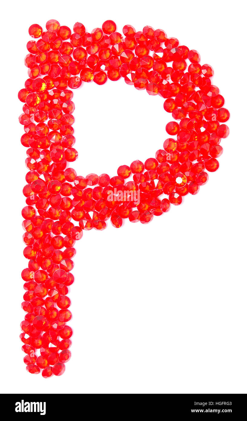 letter from beautiful red diamonds on a white with shadow Stock Photo ...