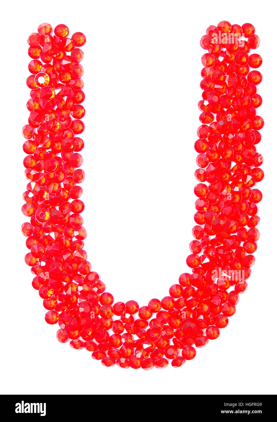 letter from beautiful red diamonds on a white with shadow Stock Photo ...