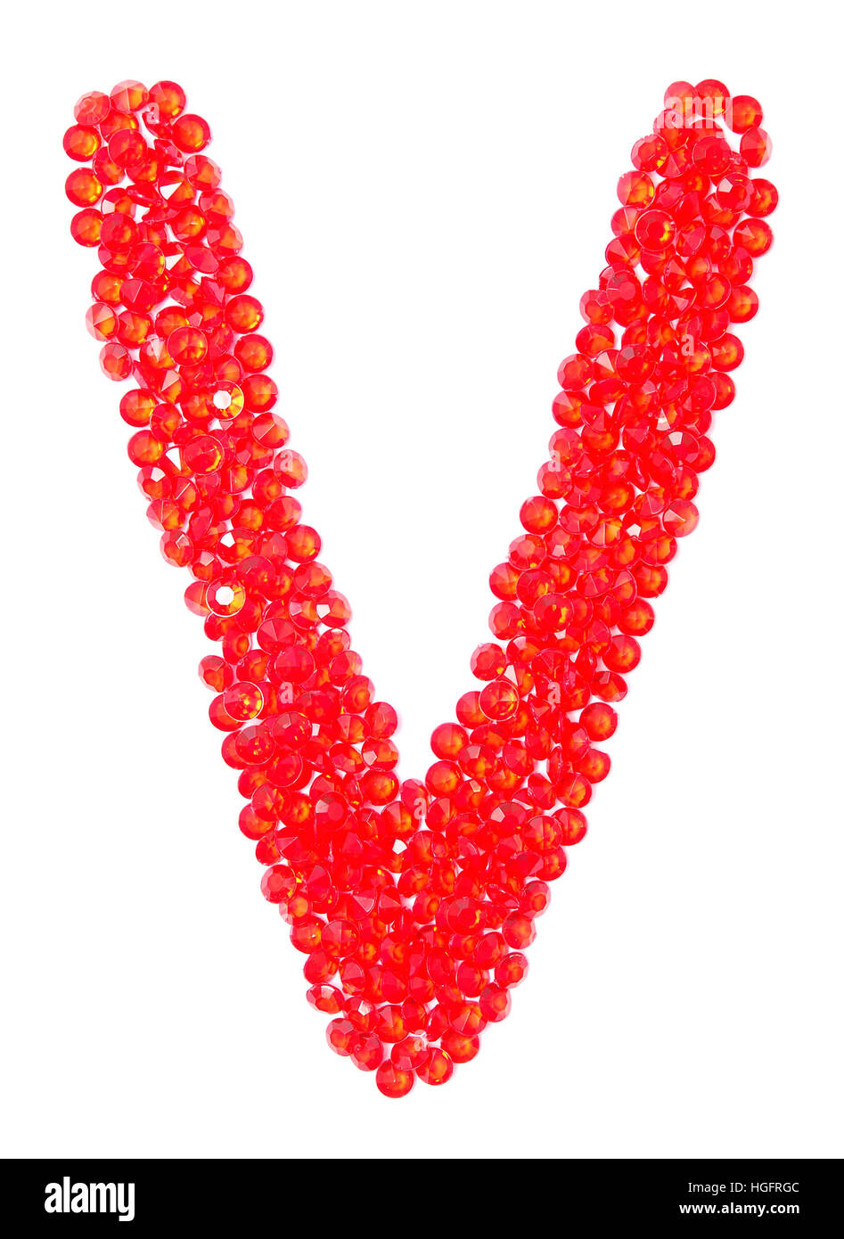 letter from beautiful red diamonds on a white with shadow Stock Photo ...