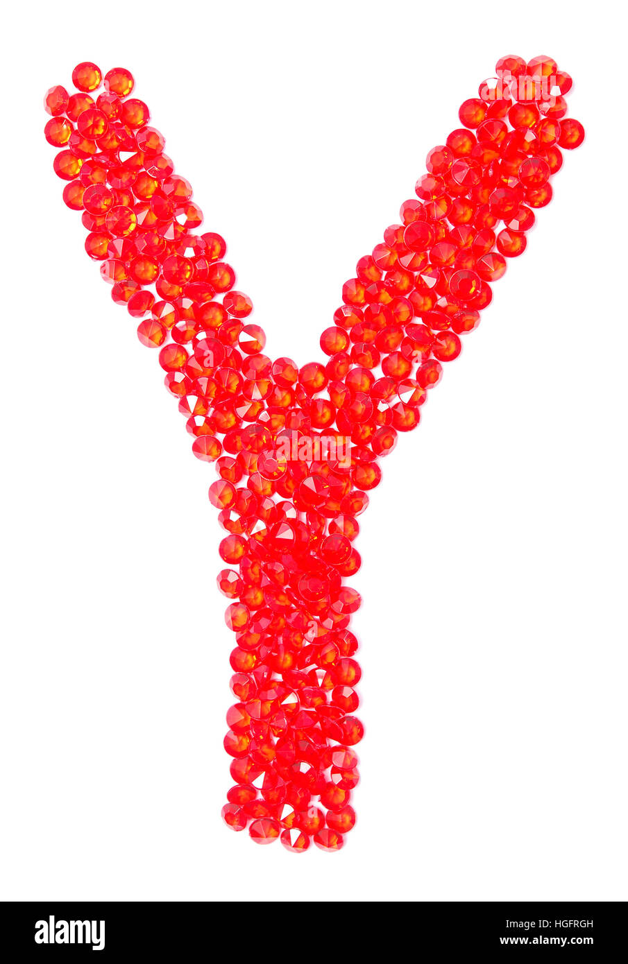 letter from beautiful red diamonds on a white with shadow Stock Photo ...