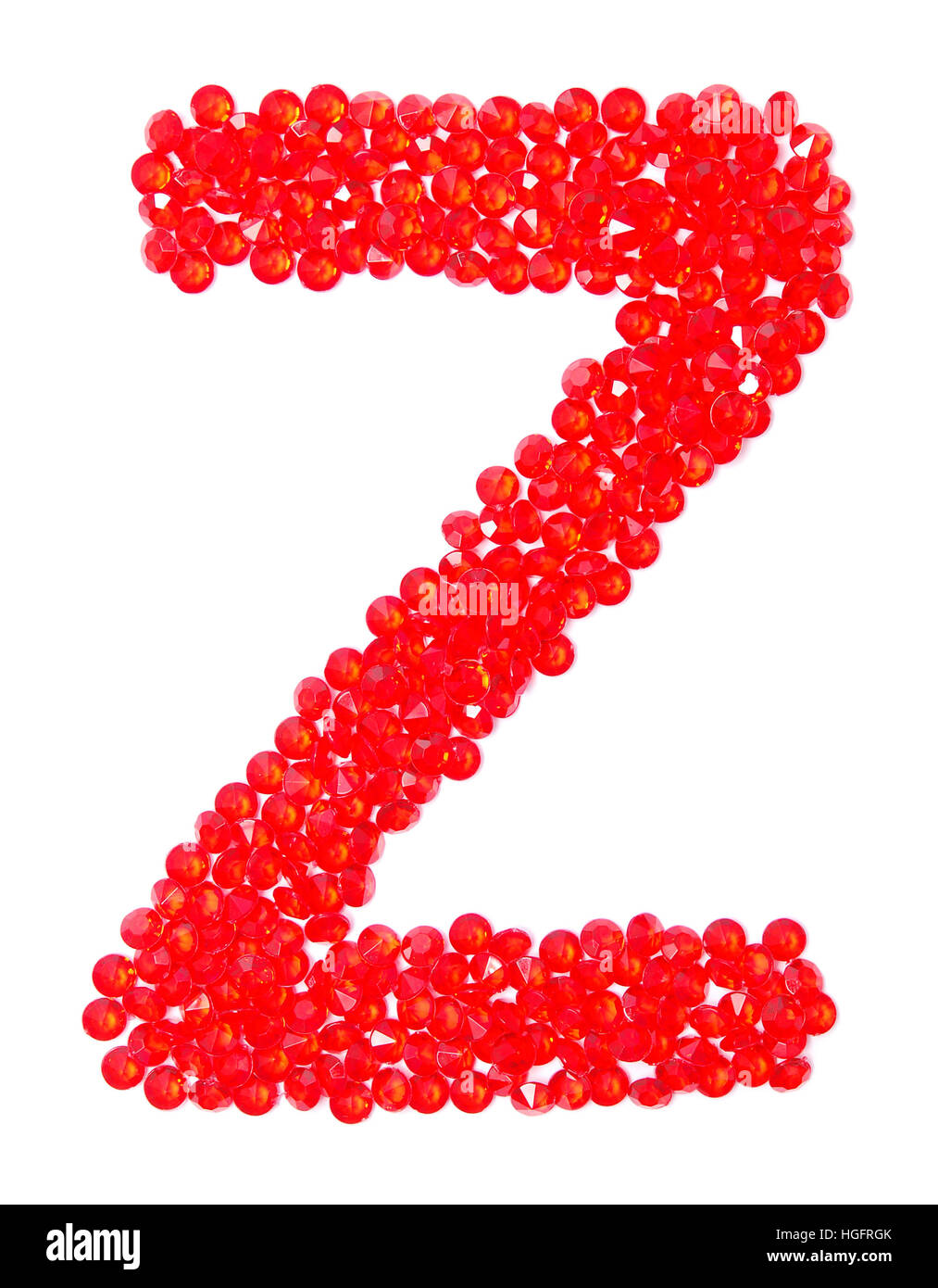 letter from beautiful red diamonds on a white with shadow Stock Photo ...