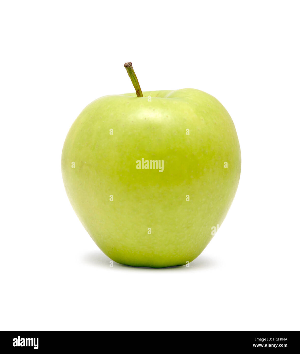 green apple on white background with shadow Stock Photo - Alamy