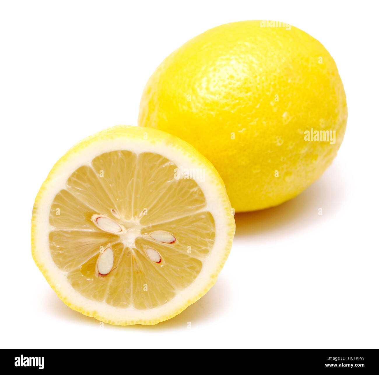 juicy lemons on a white background with shade Stock Photo - Alamy