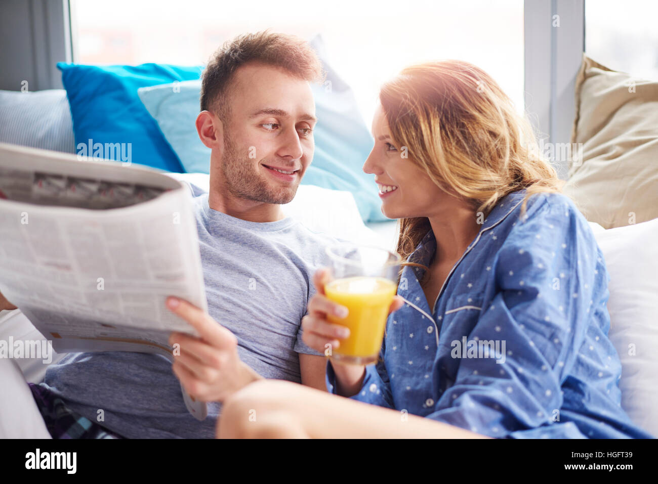 Early morning news reading in magazine Stock Photo - Alamy