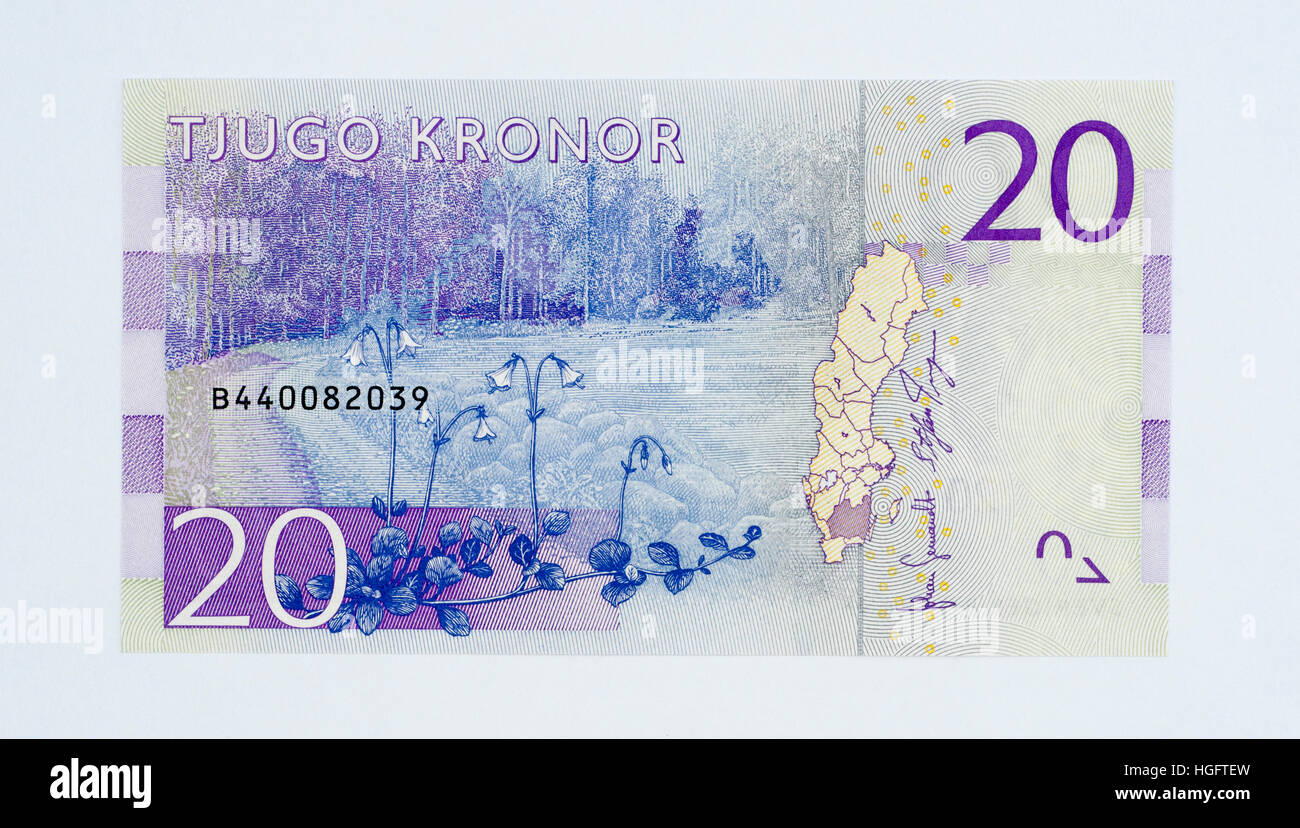 Sweden Twenty 20 Kronor Banknote Stock Photo - Alamy