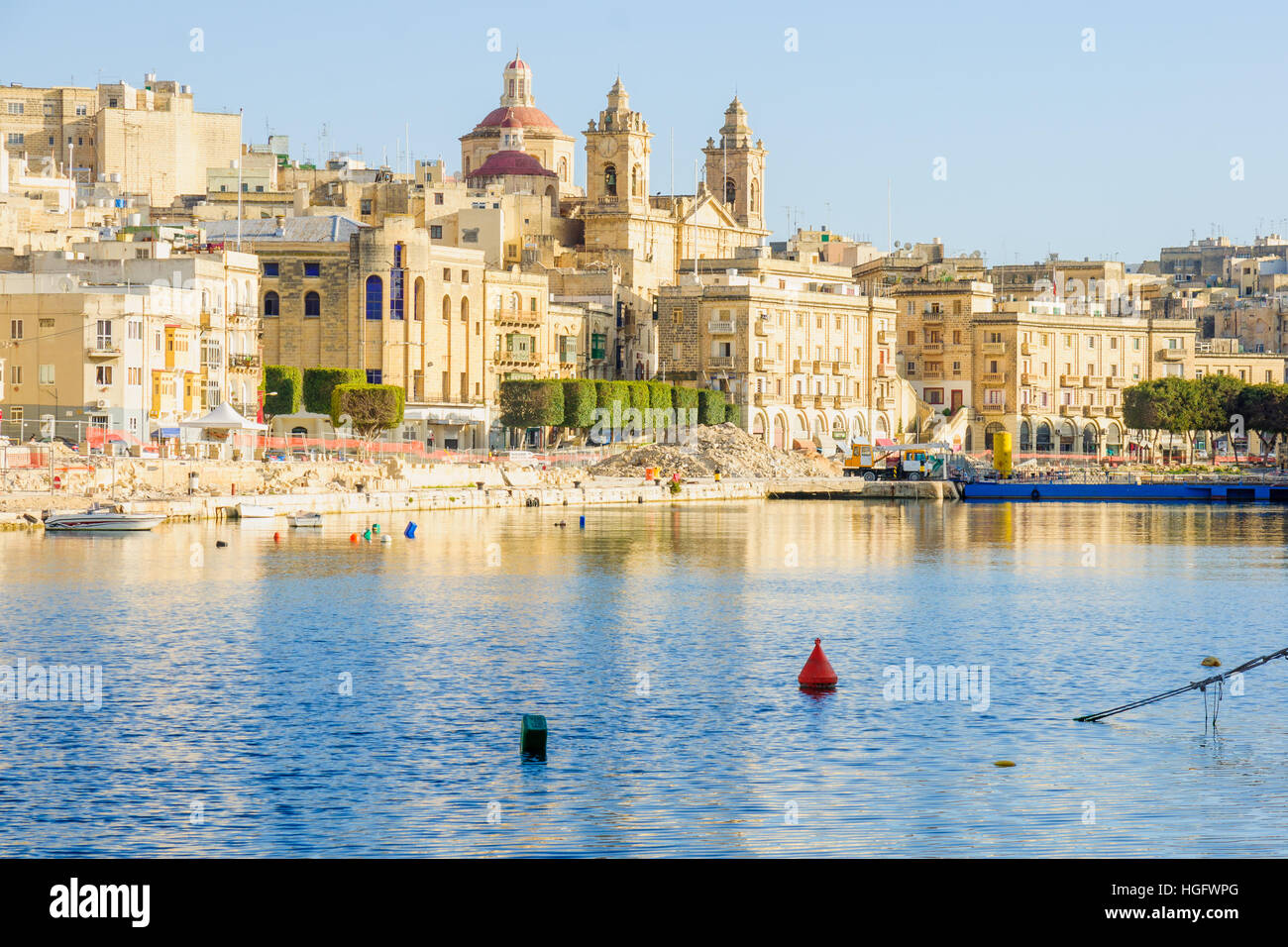 View of Senglea harbor, one of the three cities, Malta Stock Photo - Alamy