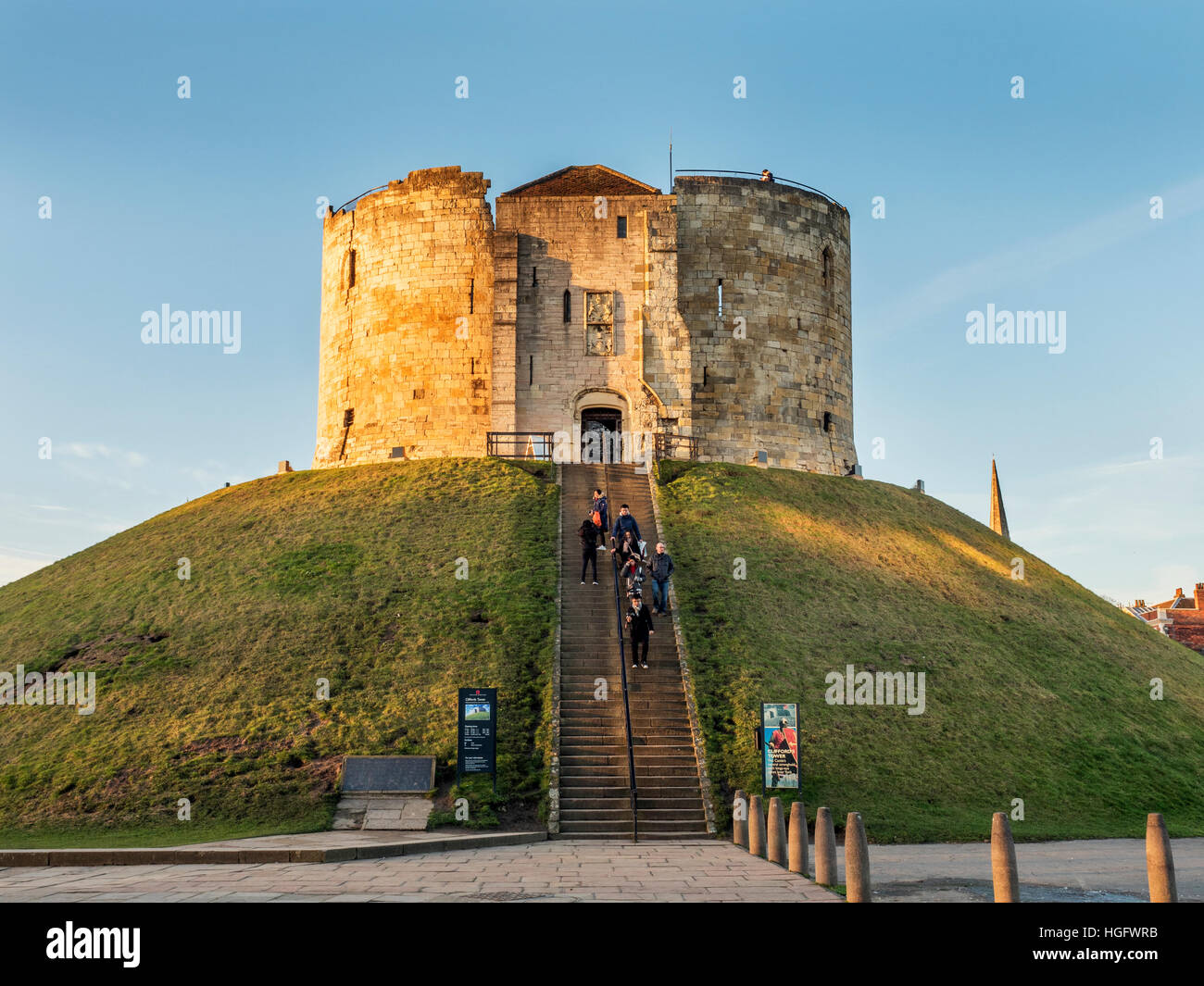 Cliffords Tower At Sunset City Of York Yorkshire England Stock Photo