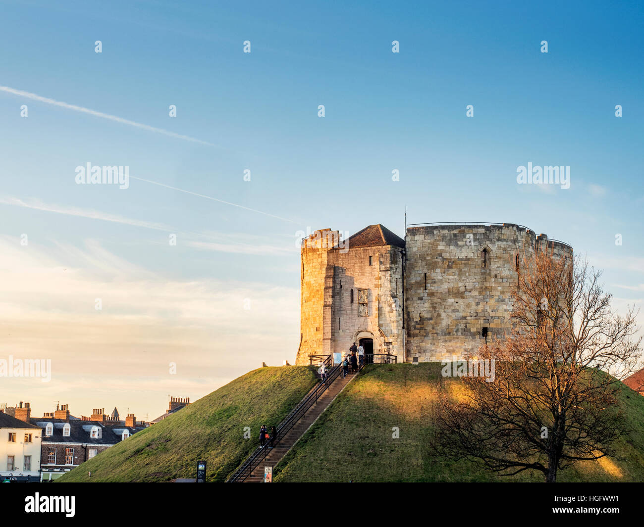 Cliffords Tower at Sunset City of York Yorkshire England Stock Photo ...