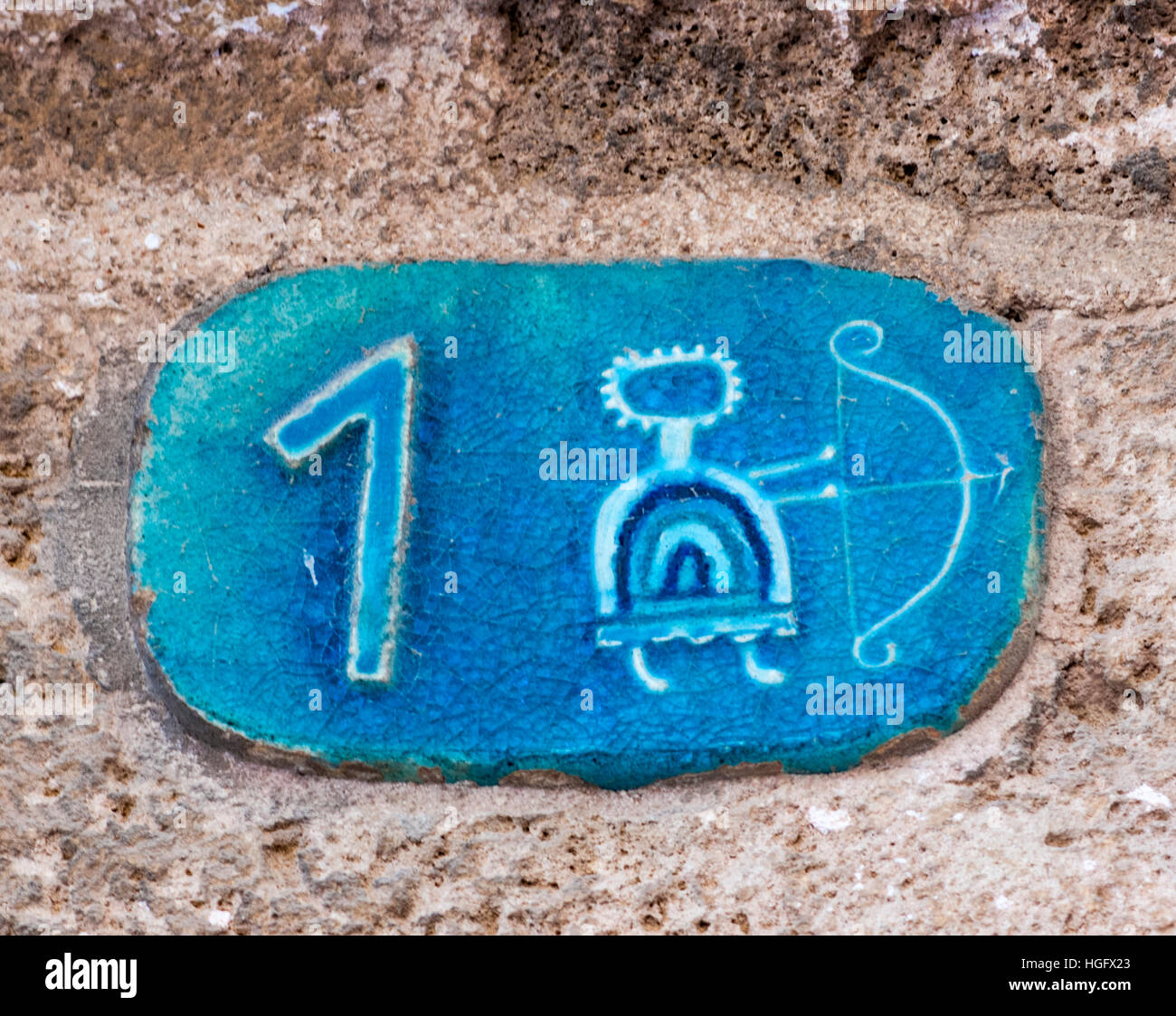 Ceramic numbers the number One Stock Photo - Alamy