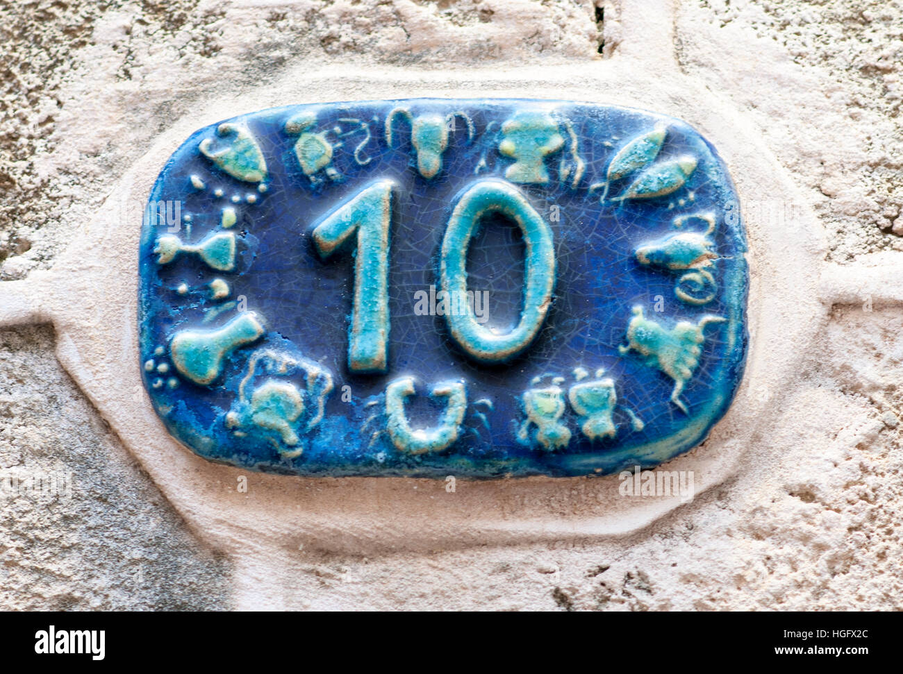 Ceramic numbers the number Ten Stock Photo - Alamy