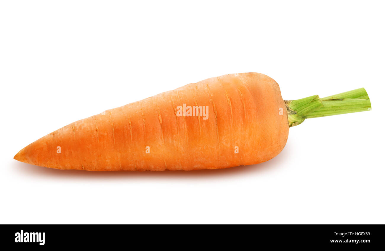 One ripe carrot isolated on white background clipping path Stock Photo ...
