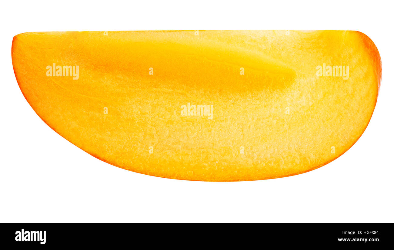 Persimmon cut slice isolated on white background clipping path Stock ...