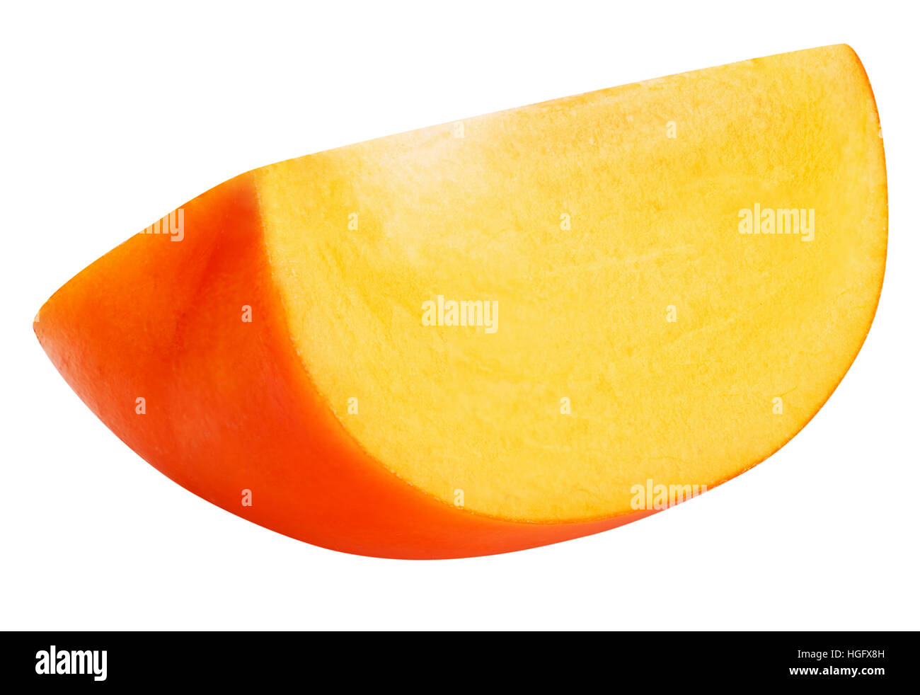 Persimmon cut slice isolated on white background clipping path Stock ...