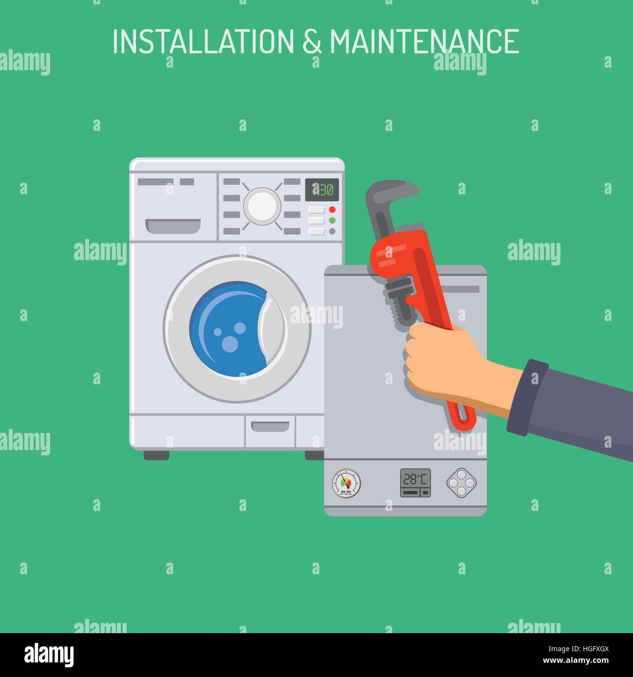 Plumbing service infographics hi-res stock photography and images - Alamy