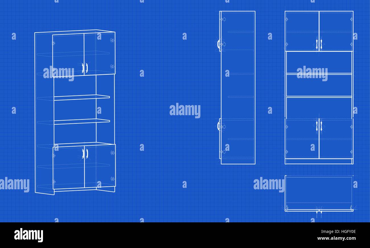 Blueprint office cabinet Stock Vector Image & Art - Alamy