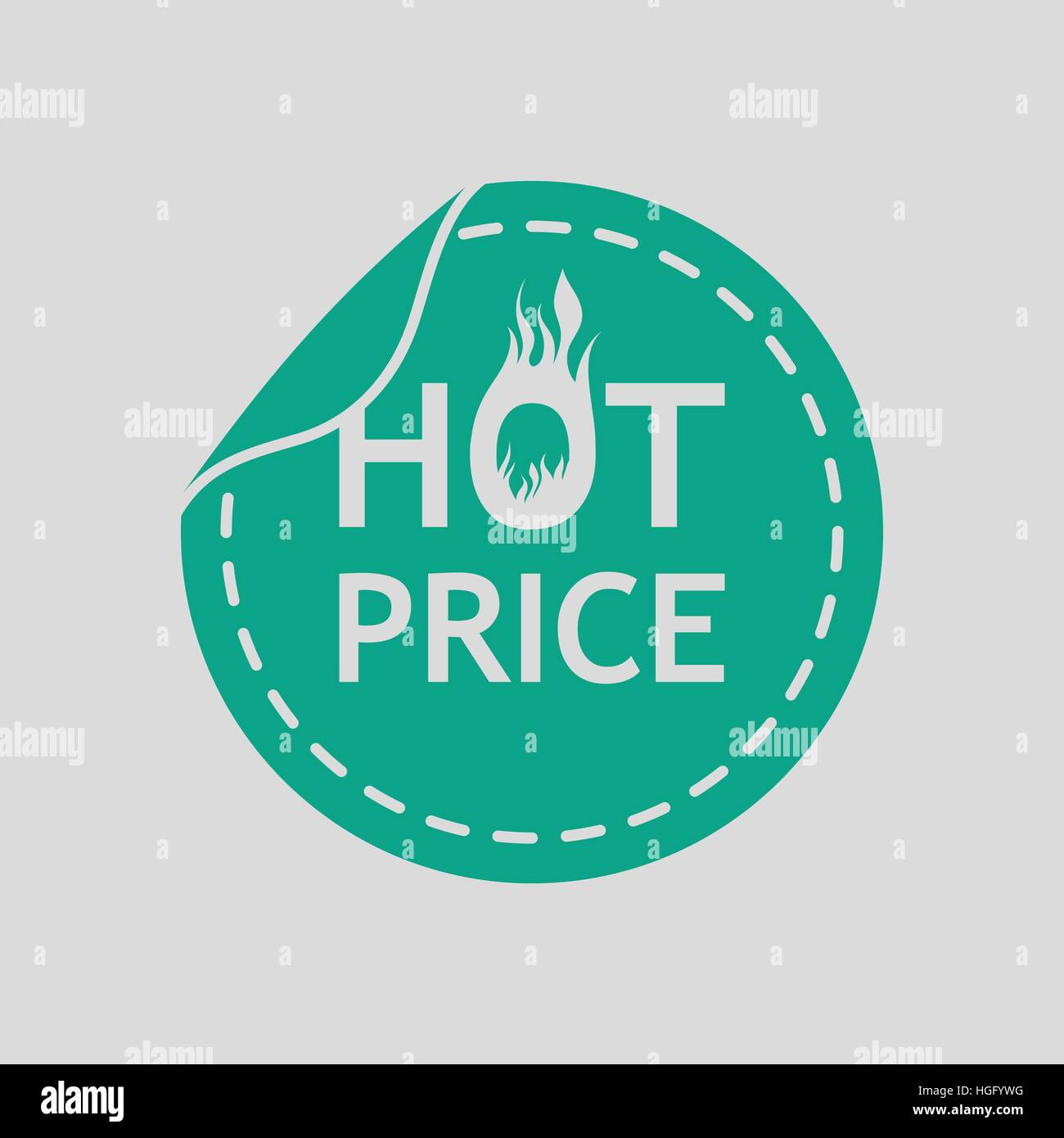 Hot price icon. Gray background with green. Vector illustration Stock ...