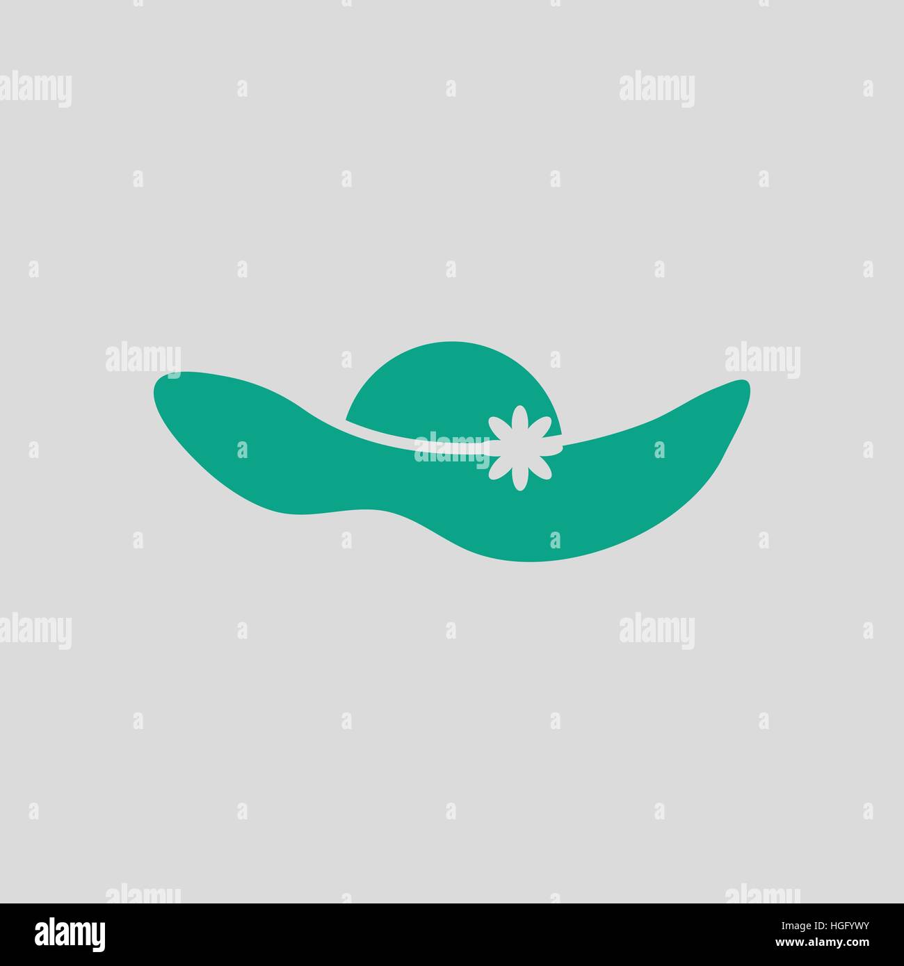 Elegant woman hat icon. Gray background with green. Vector illustration ...