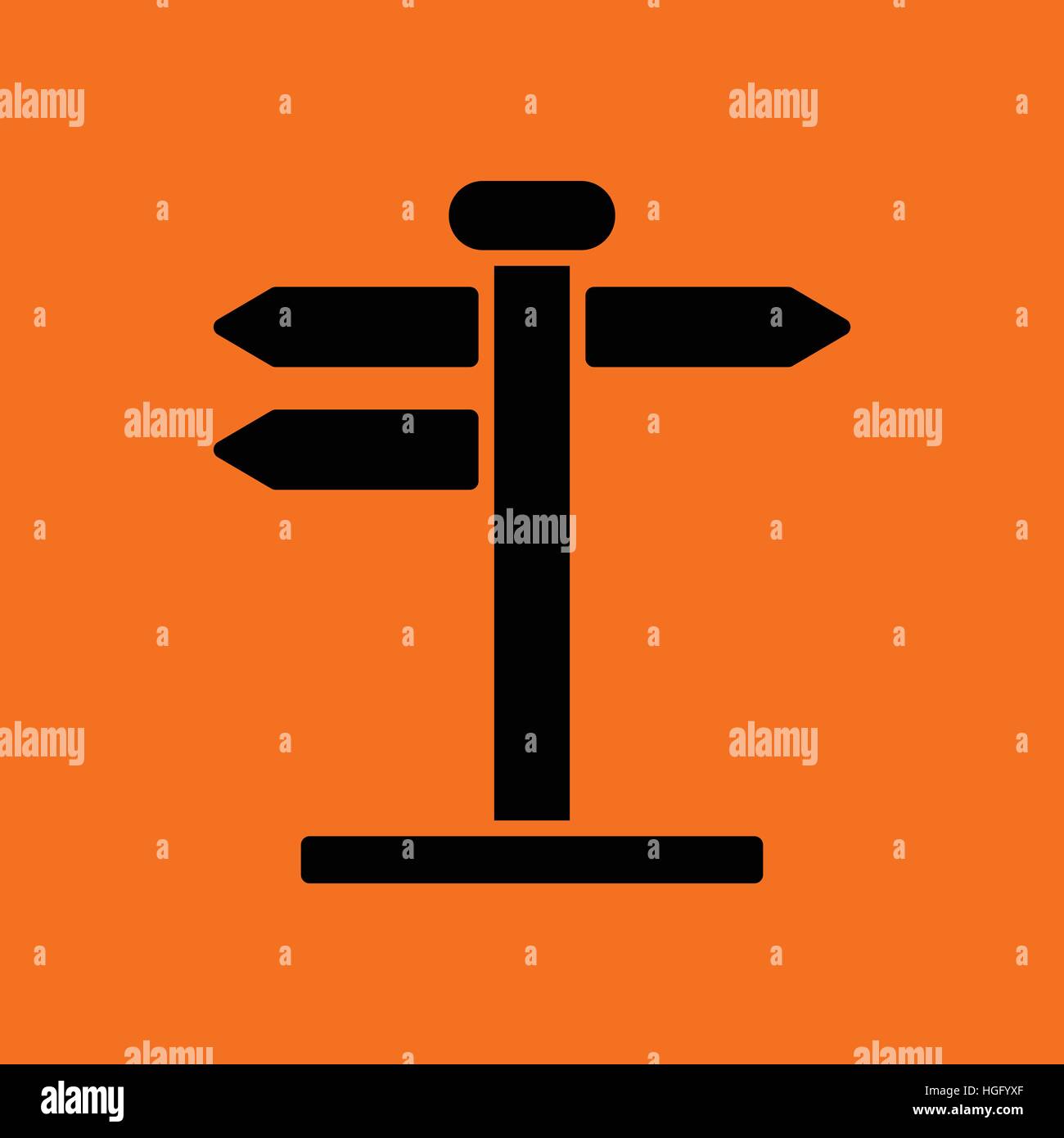 Pointer stand icon. Orange background with black. Vector illustration ...