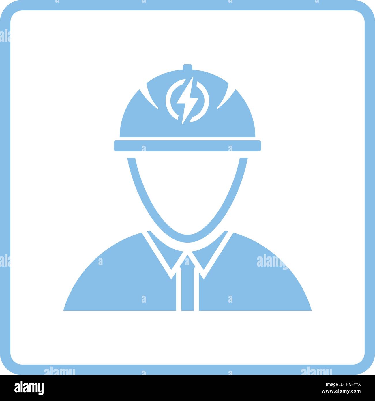 Electric engineer icon. Blue frame design. Vector illustration Stock ...