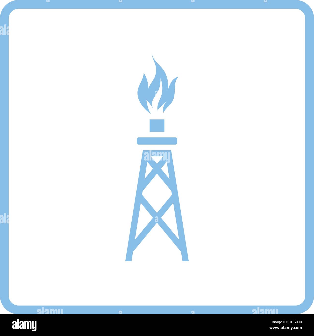 Gas tower icon. Blue frame design. Vector illustration Stock Vector ...