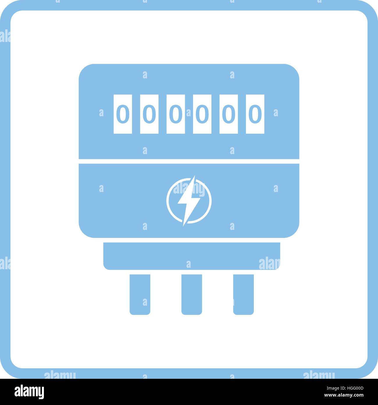 Electric meter icon. Blue frame design. Vector illustration Stock ...