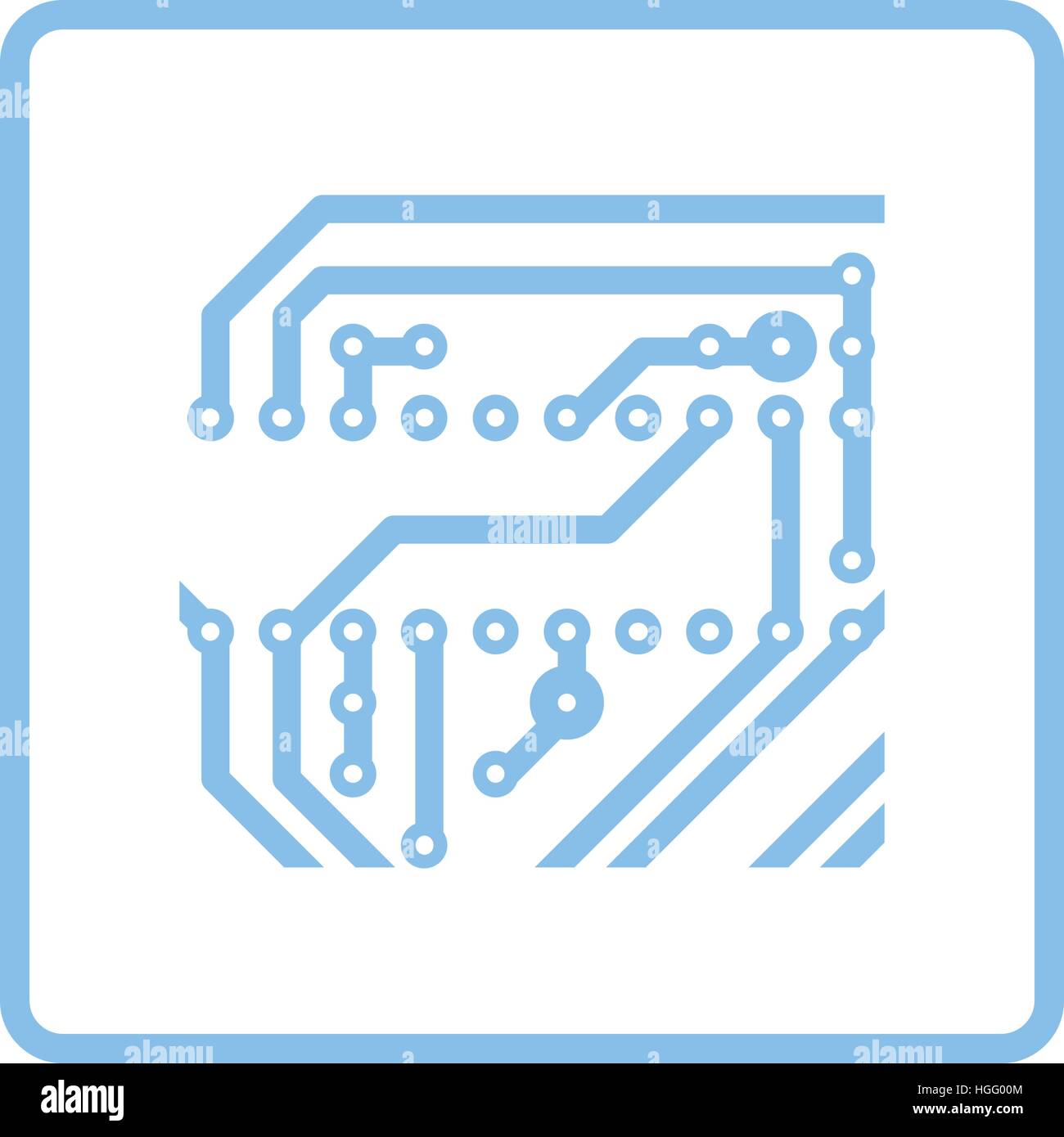 Circuit board icon. Blue frame design. Vector illustration Stock Vector ...