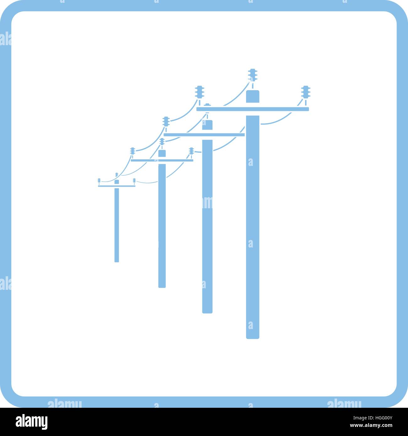 High voltage line icon. Blue frame design. Vector illustration Stock ...