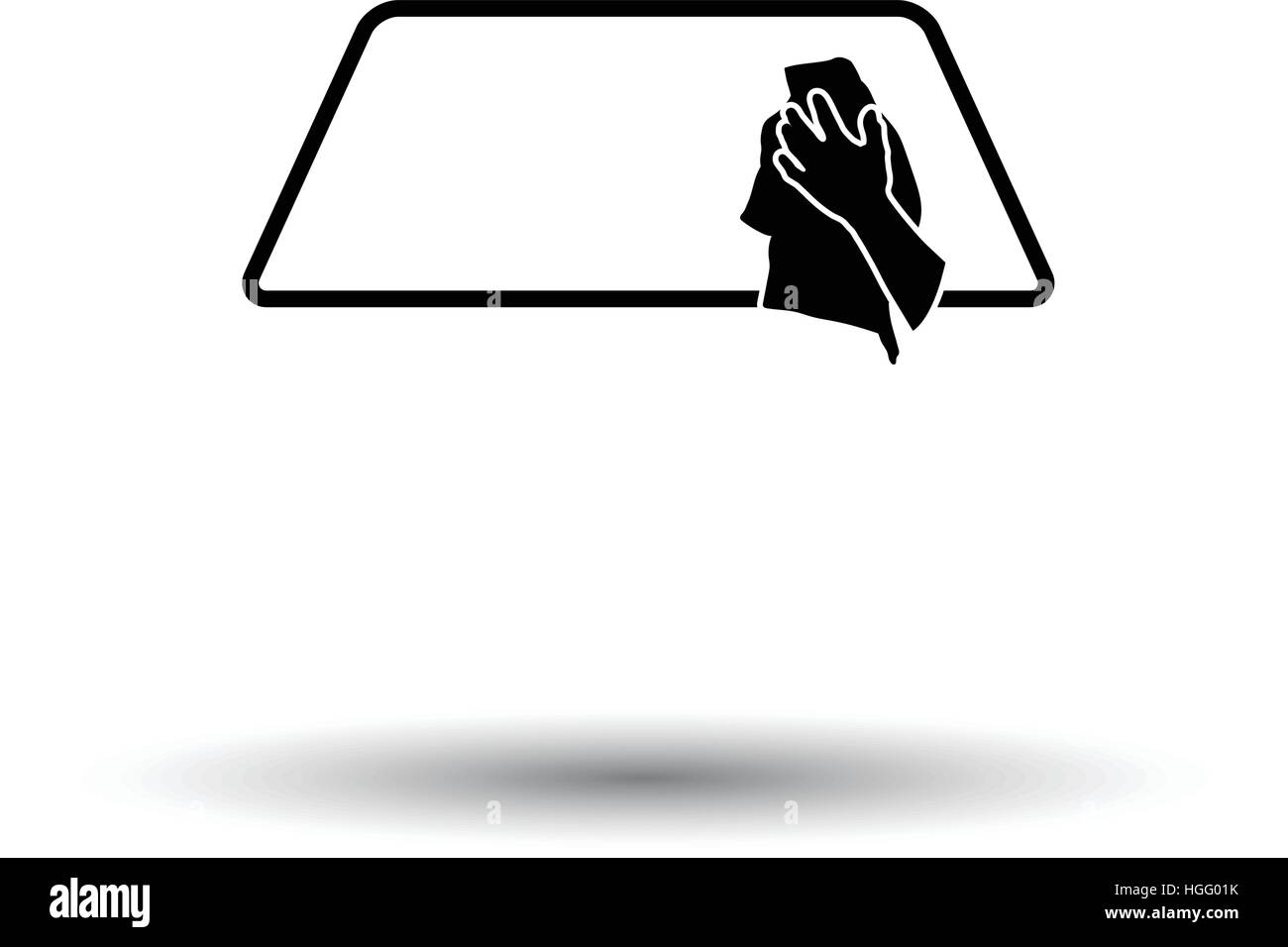 Wipe car window icon. White background with shadow design. Vector ...