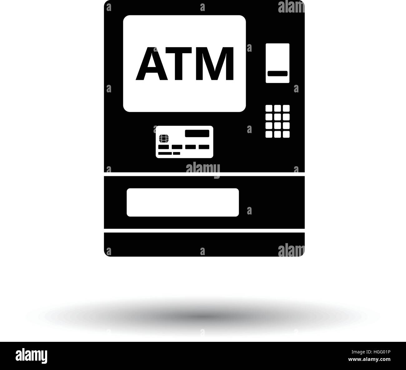 ATM icon. White background with shadow design. Vector illustration ...