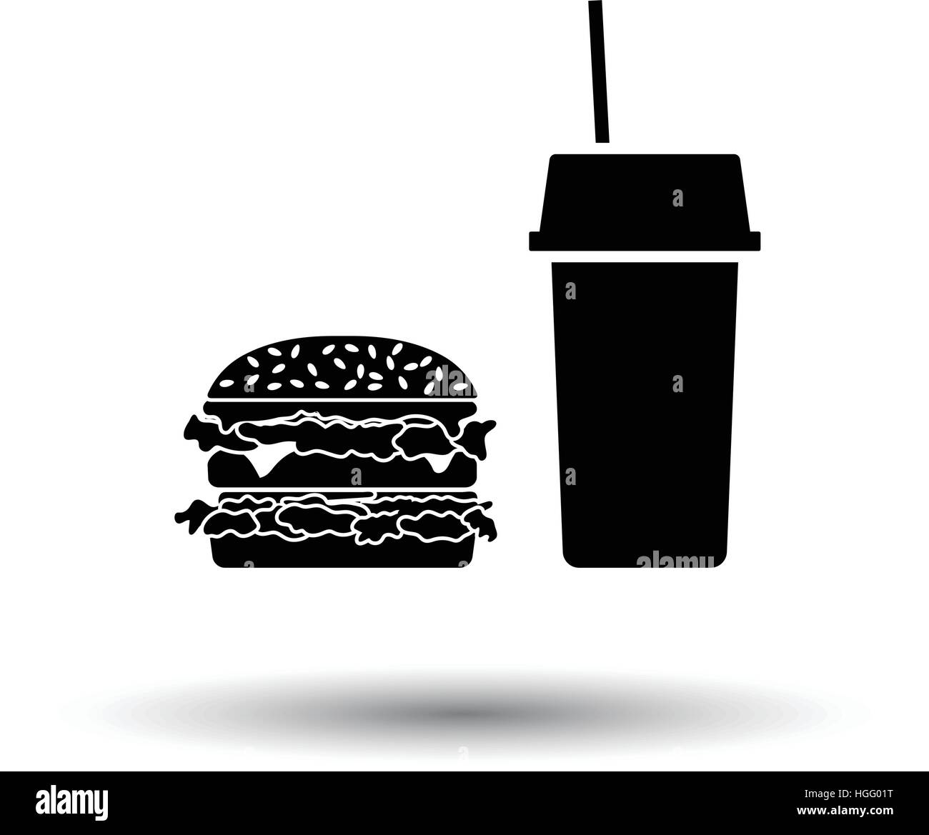 Fast food icon. White background with shadow design. Vector ...