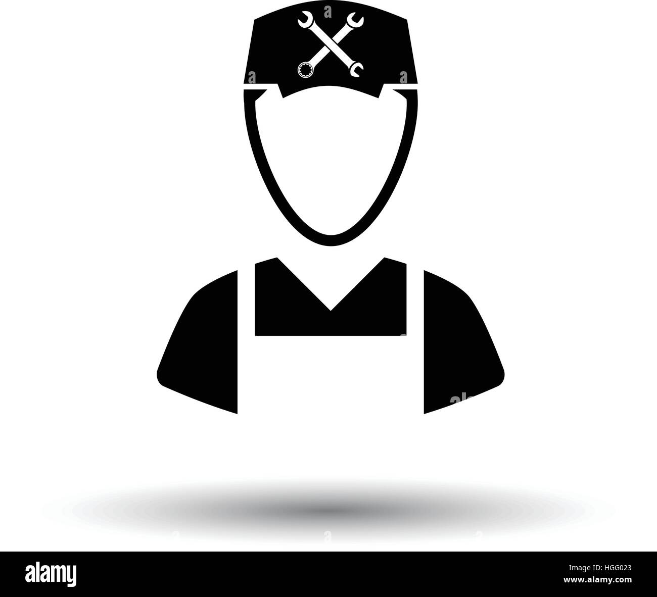 Car mechanic icon. White background with shadow design. Vector ...