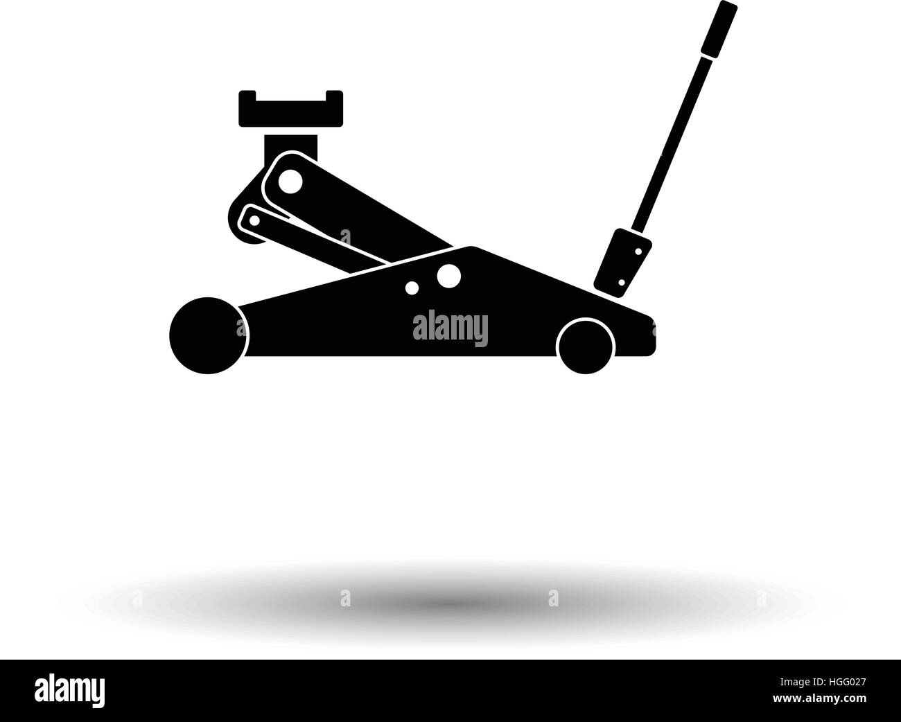 Hydraulic jack icon. White background with shadow design. Vector ...