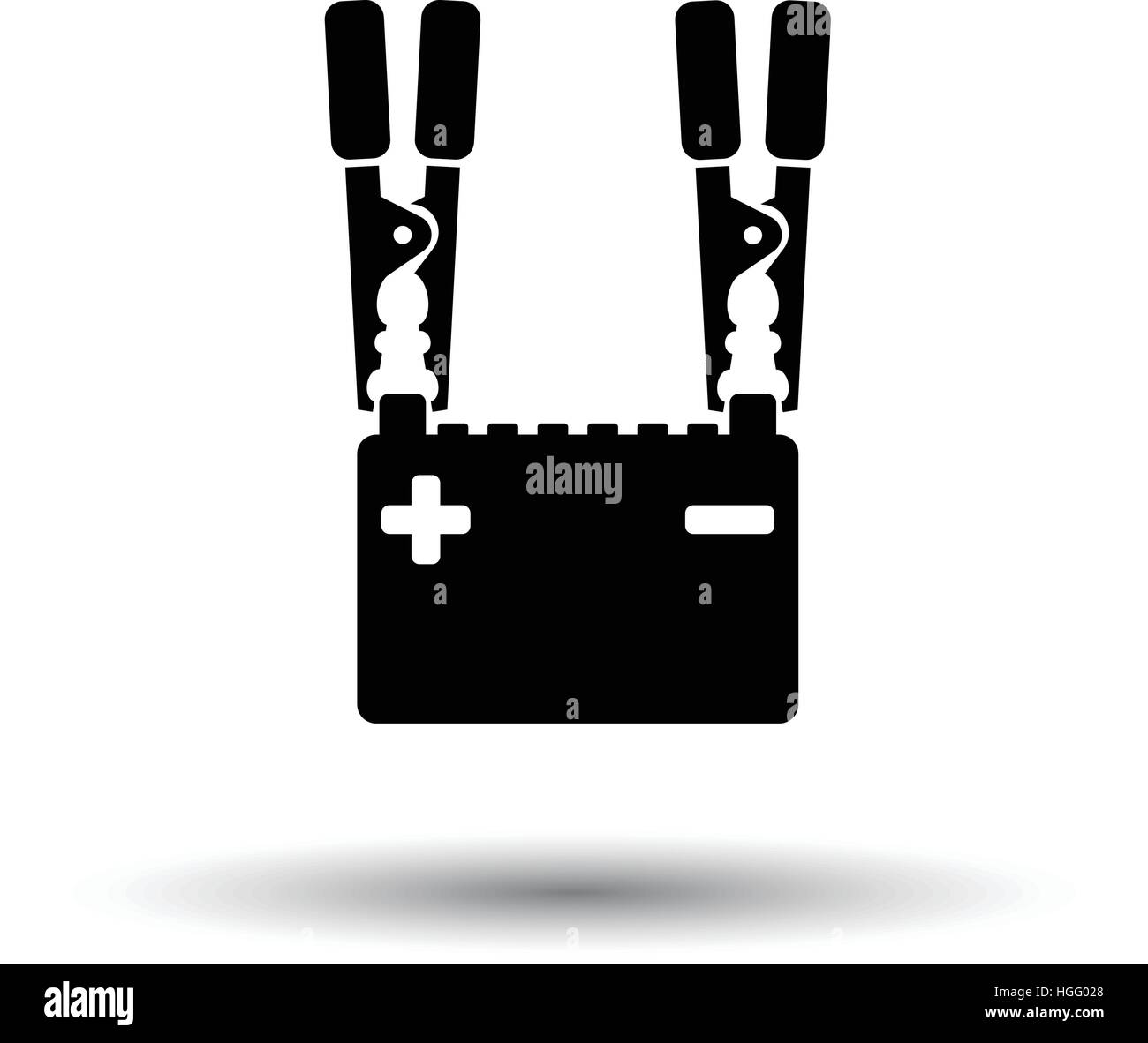 Car battery charge icon. White background with shadow design. Vector ...