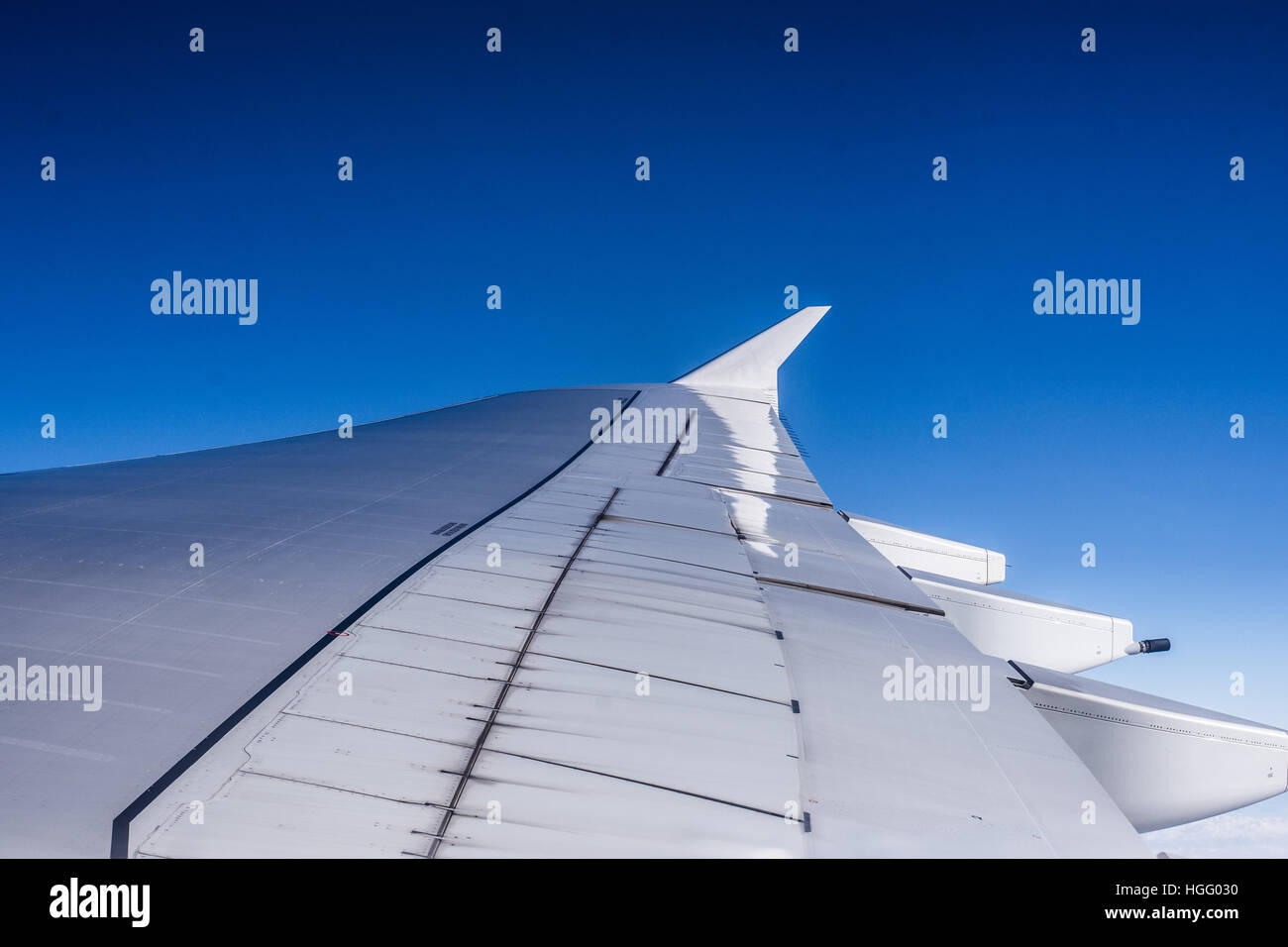 Airplane Wing mid flight (Airbus A380 Stock Photo - Alamy