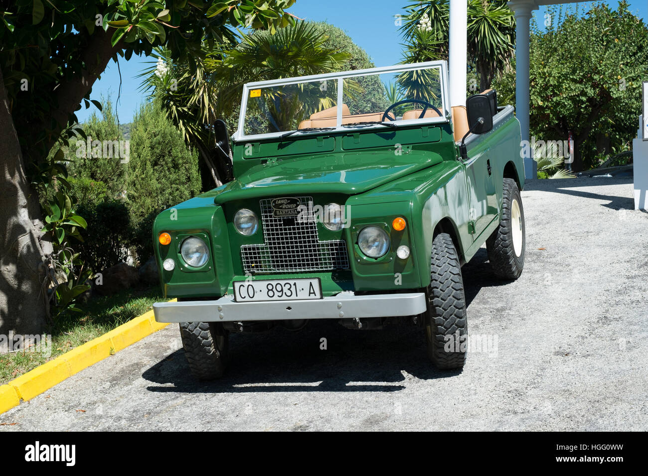Open top split screen Santana Land Rover Stock Photo - Alamy