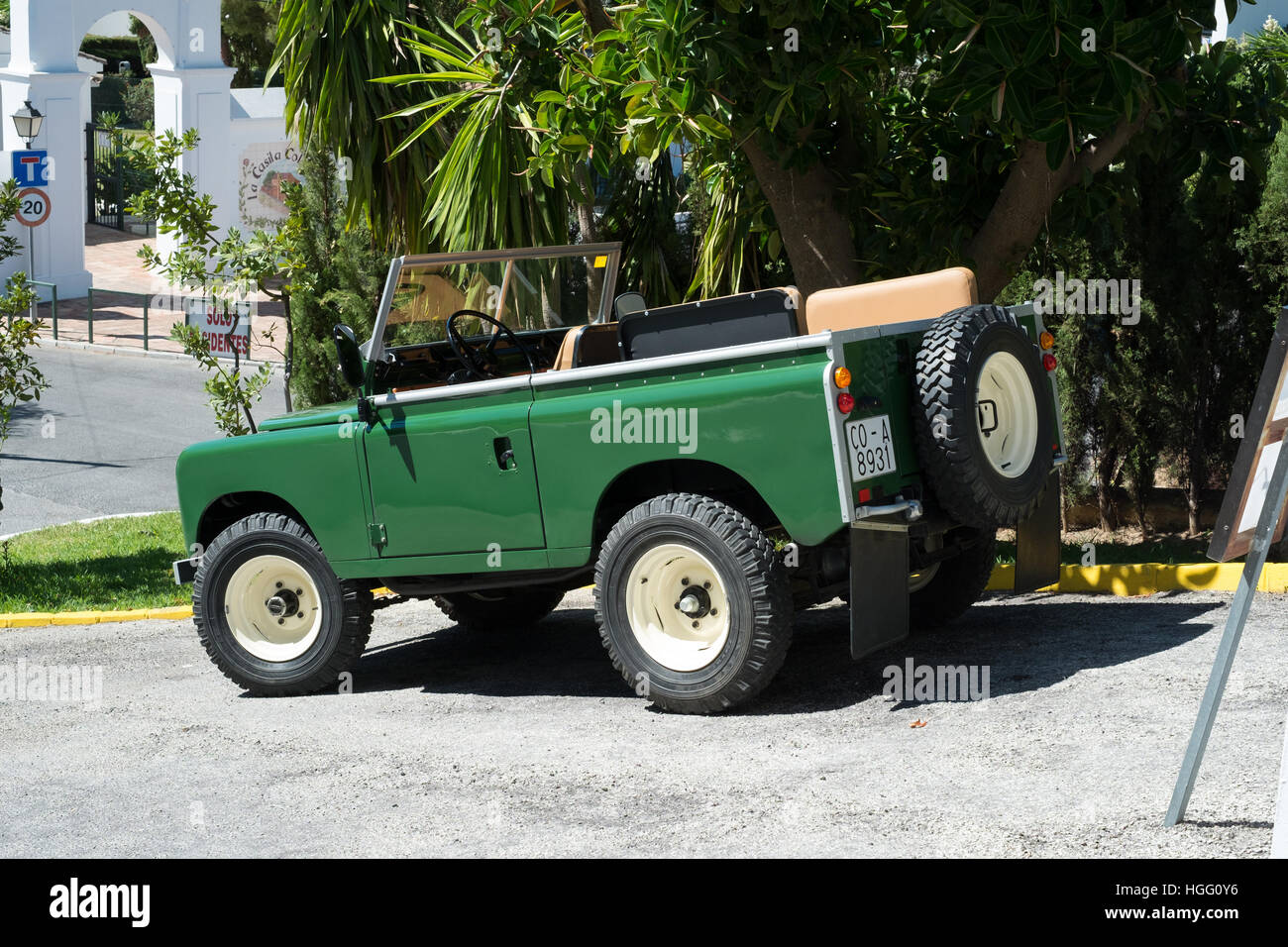 Open top split screen Santana Land Rover Stock Photo - Alamy