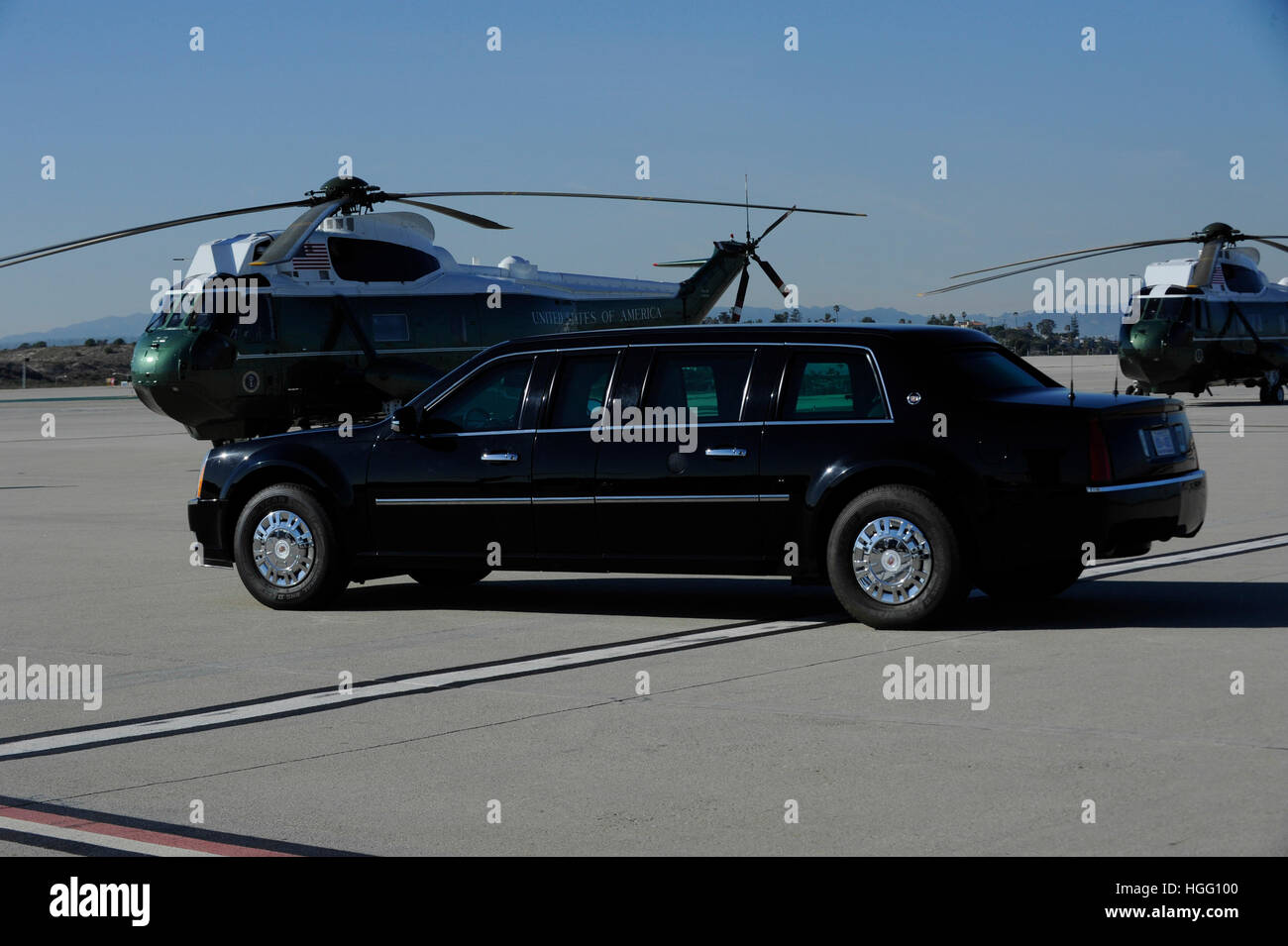 The Presidents limo aka The Beast with Nighthawks at LAX Airport on ...