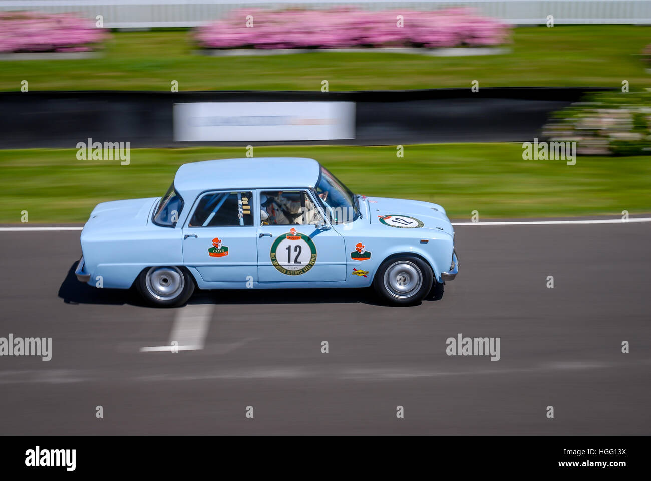 1966 Alfa-Romeo Giulia Super at Goodwood race track Stock Photo - Alamy