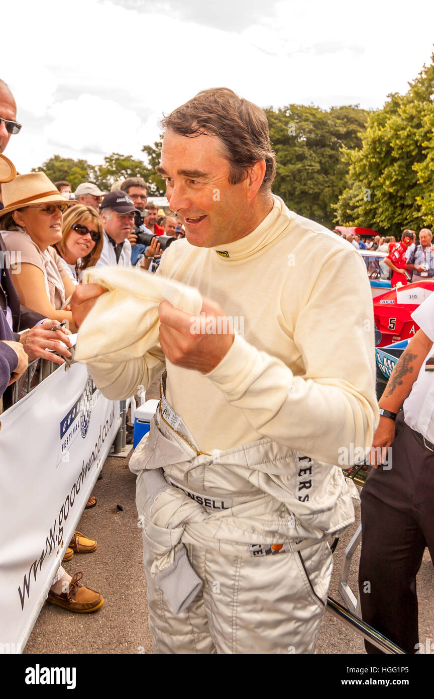 Former racing driver Nigel Mansell at Goodwood Festival of Speed Stock ...