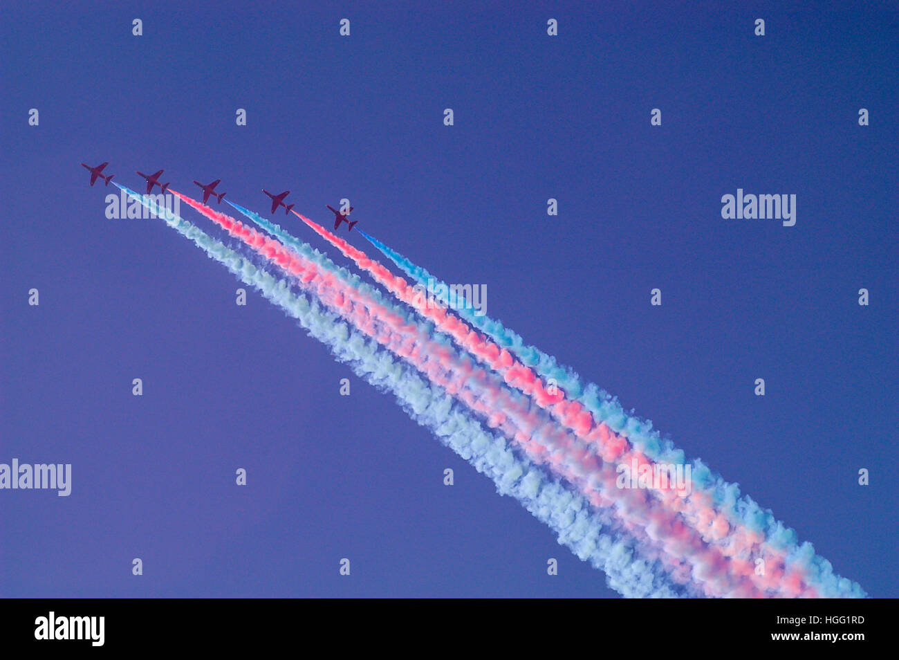 The Red Arrows stunt flying team perform at the Goodwood Festival of ...