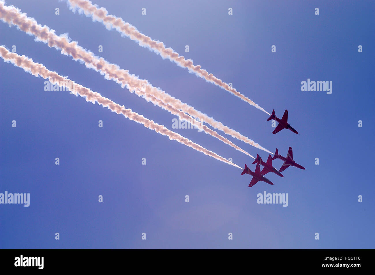 The Red Arrows stunt flying team perform at the Goodwood Festival of ...