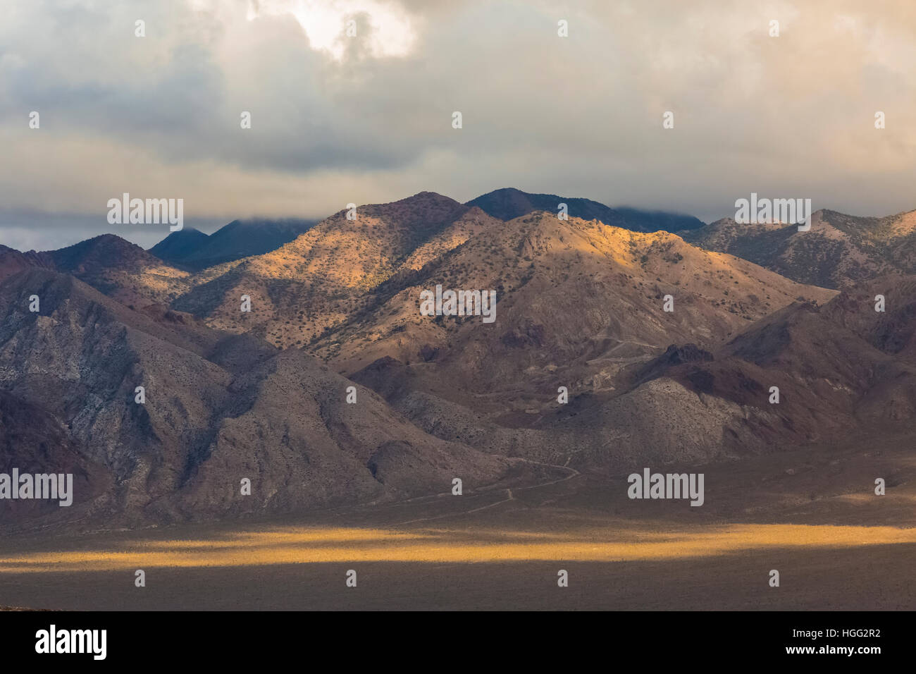 Cloud shadows along a road near the Toquima Range, Nevada, USA Stock ...