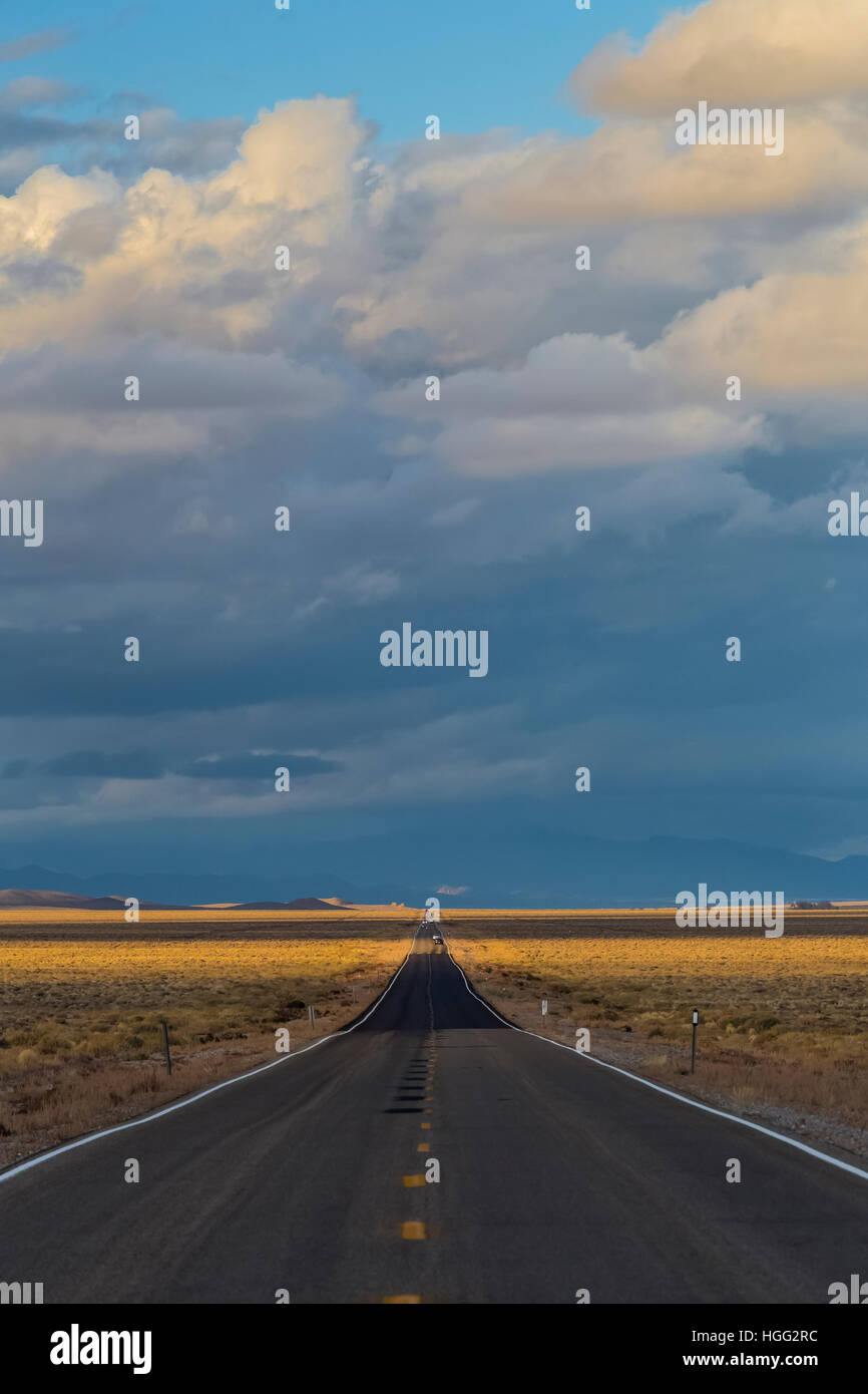 Stormy skies along the road between the Toquima Range (shown) and the ...