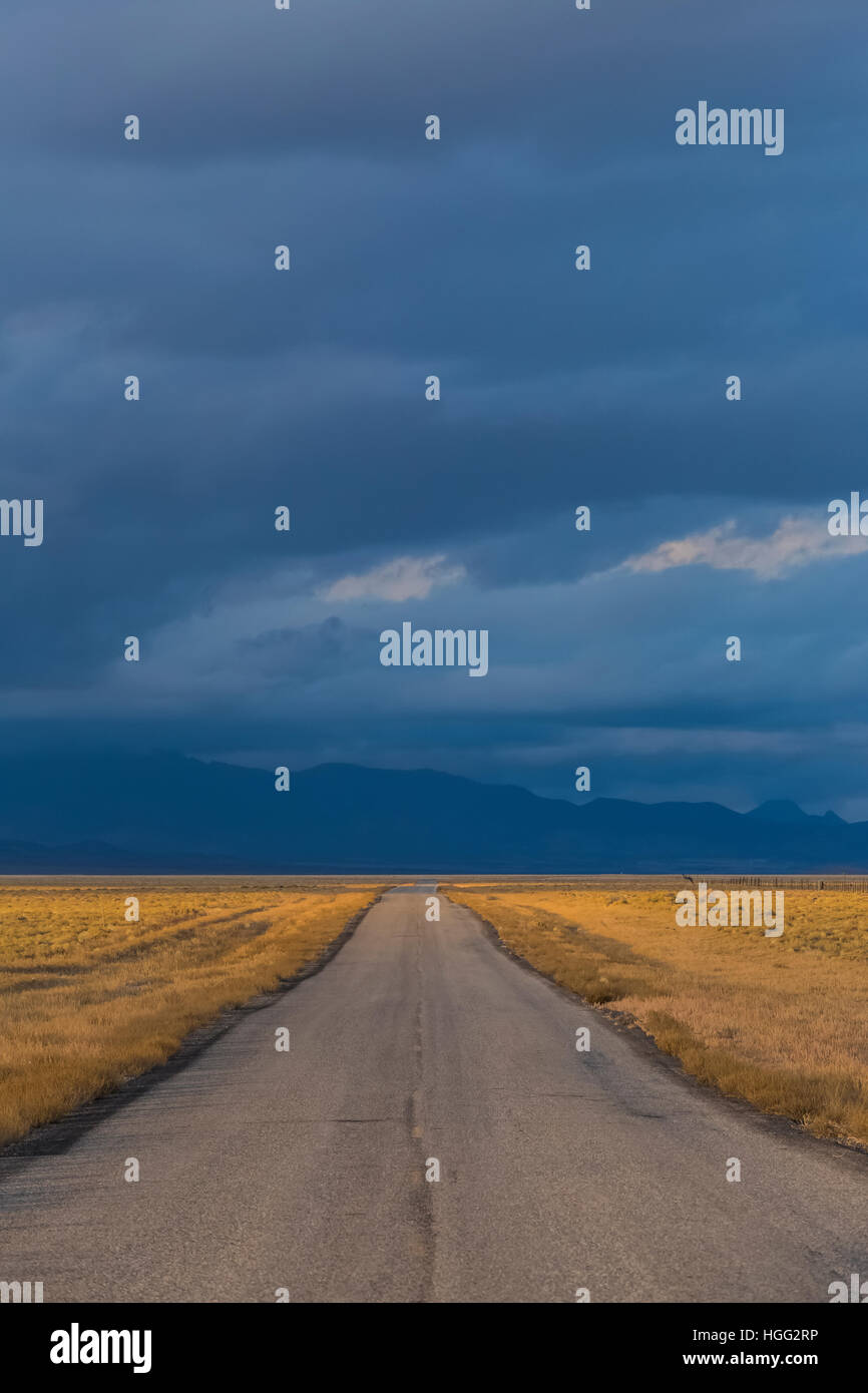 Stormy skies along the road between the Toquima Range (shown) and the ...