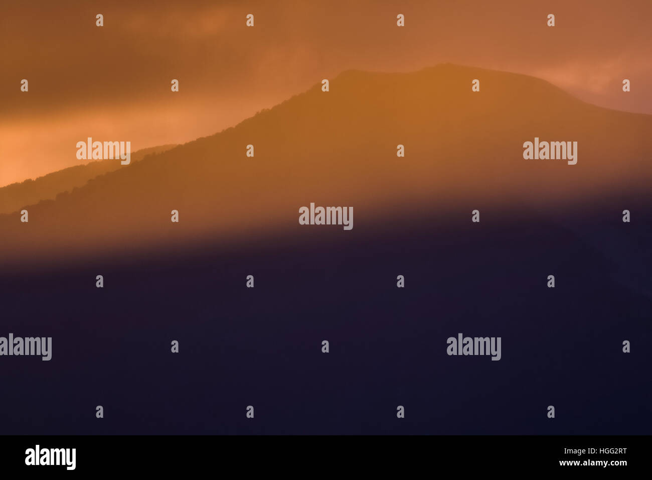 Sunset over the Toquima Range, approaching the ghost town of Belmont ...