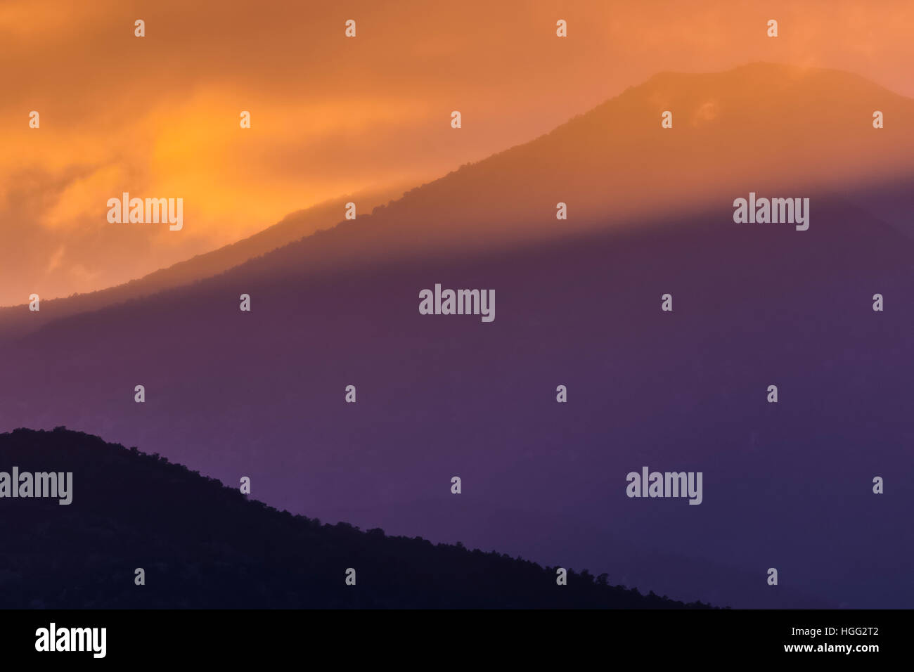 Sunset over the Toquima Range, approaching the ghost town of Belmont ...