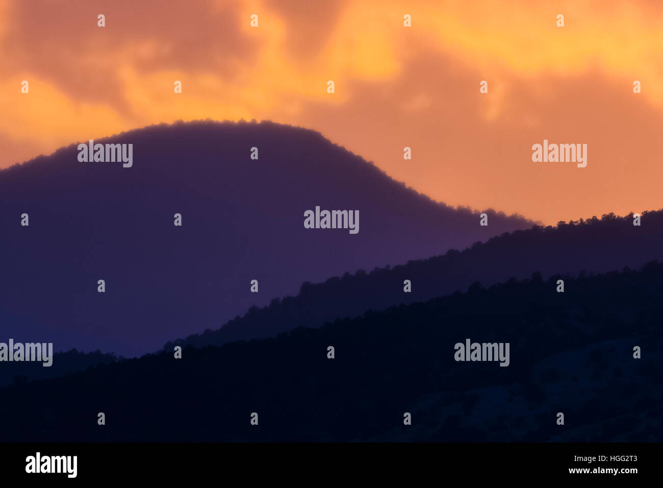 Sunset over the Toquima Range, approaching the ghost town of Belmont ...